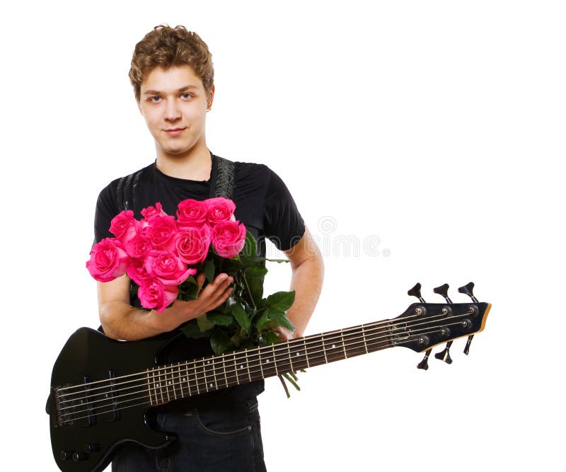 Young man with roses stock image. Image of bouquet, handsome - 15190867