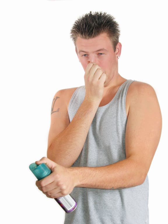 Young Man Rotten Smell stock photo. Image of spray, nose - 575140