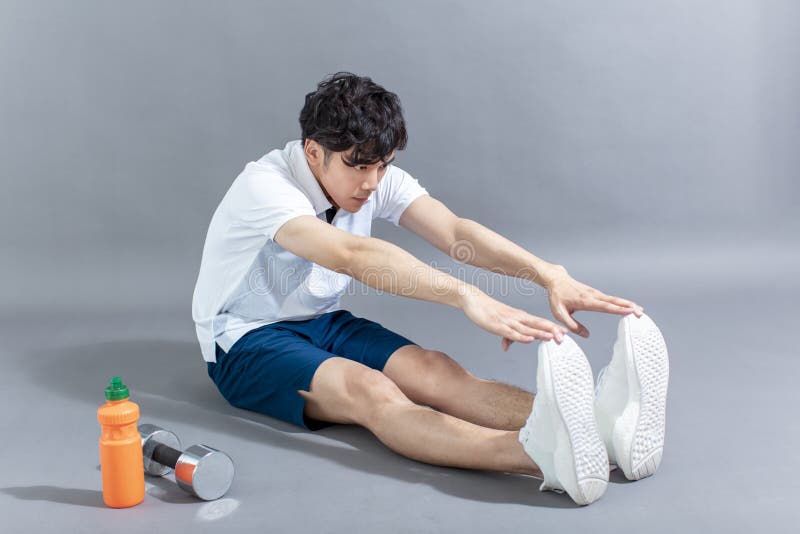 Man Doing Stretching Exercises Stock Image - Image of lifestyle ...