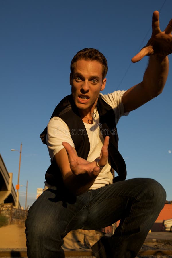 Young Man Running stock photo. Image of happiness, laughing - 10877098