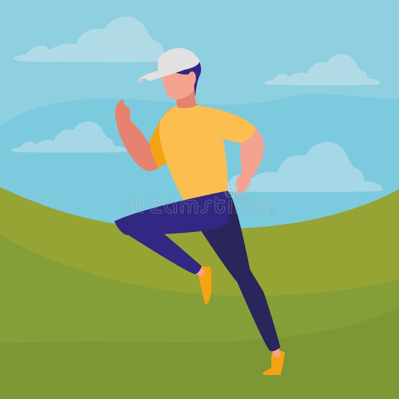 Young Man Running Character Stock Vector - Illustration of character ...