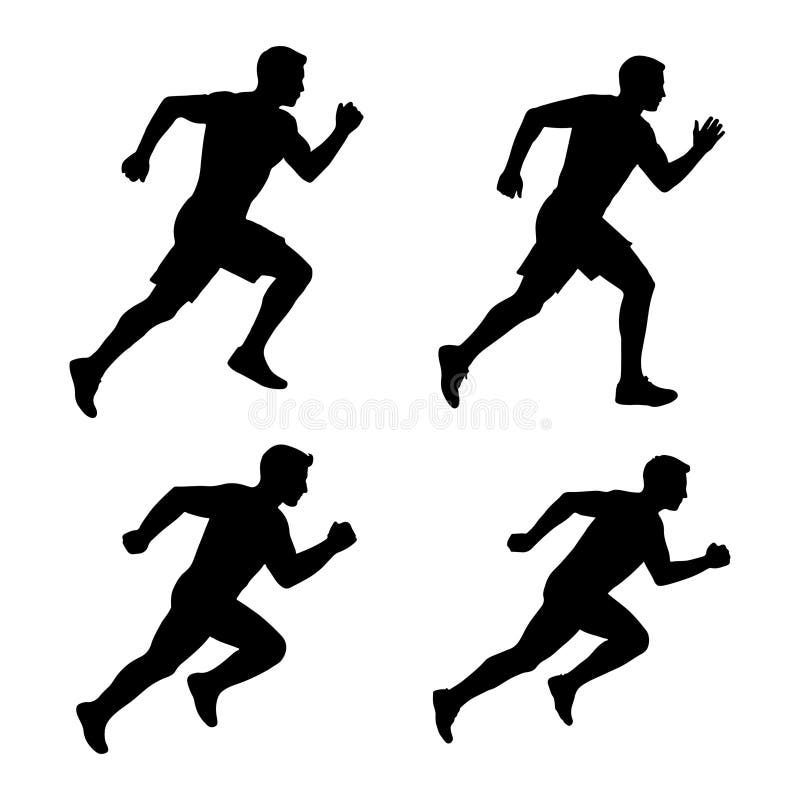 Man Running Silhouette Vector