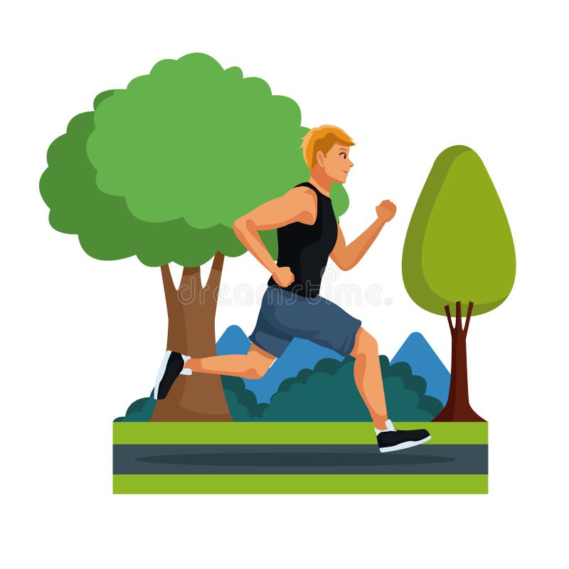 Young man running stock vector. Illustration of running - 118928979