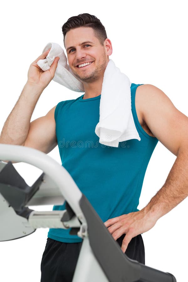Young Man Running on a Treadmill Stock Photo - Image of physical, adult ...