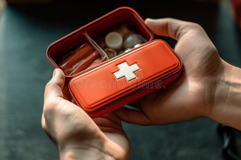 Young Man S Hand Gripping a First Aid Kit Stock Illustration ...