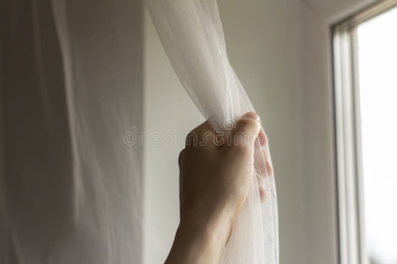 Man's Hand Pulling Window Curtain Stock Photos - Free & Royalty-Free ...