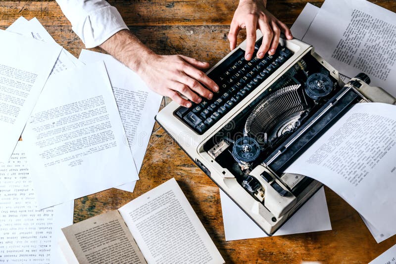 Book Writer Using Typewriter Stock Image - Image of equipment ...
