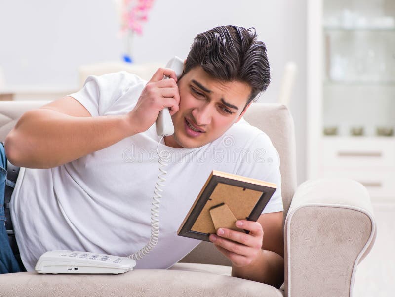 Young Man in Sad Saint Valentine Concept Stock Image - Image of broken ...
