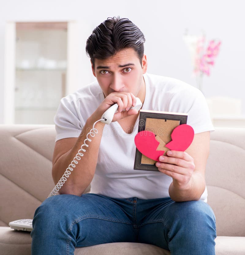 Young Man in Sad Saint Valentine Concept Stock Photo - Image of ...