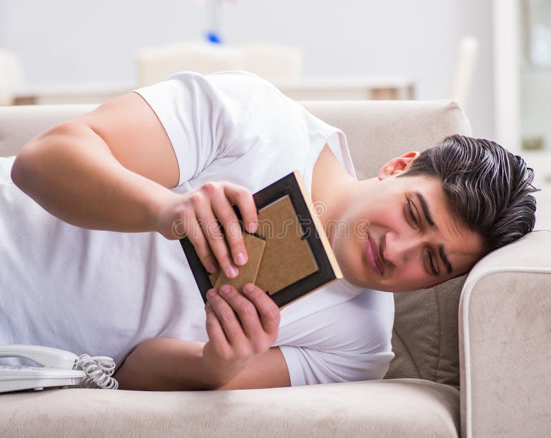 Young Man in Sad Saint Valentine Concept Stock Image - Image of couple ...
