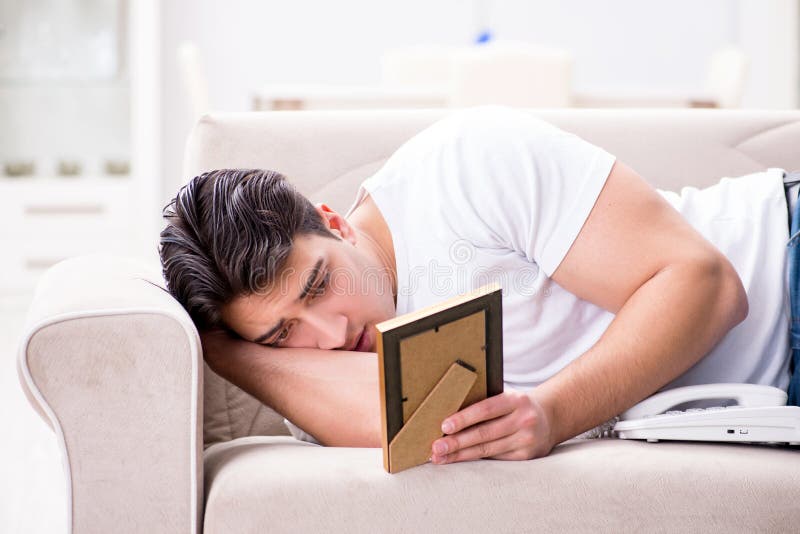 The Young Man in Sad Saint Valentine Concept Stock Photo - Image of ...