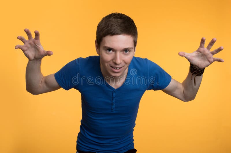 Young Man Screaming into Camera Stock Image - Image of portrait, real ...