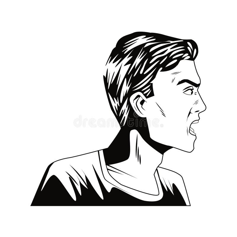Young Man Screaming Character Pop Art Style Stock Vector - Illustration ...