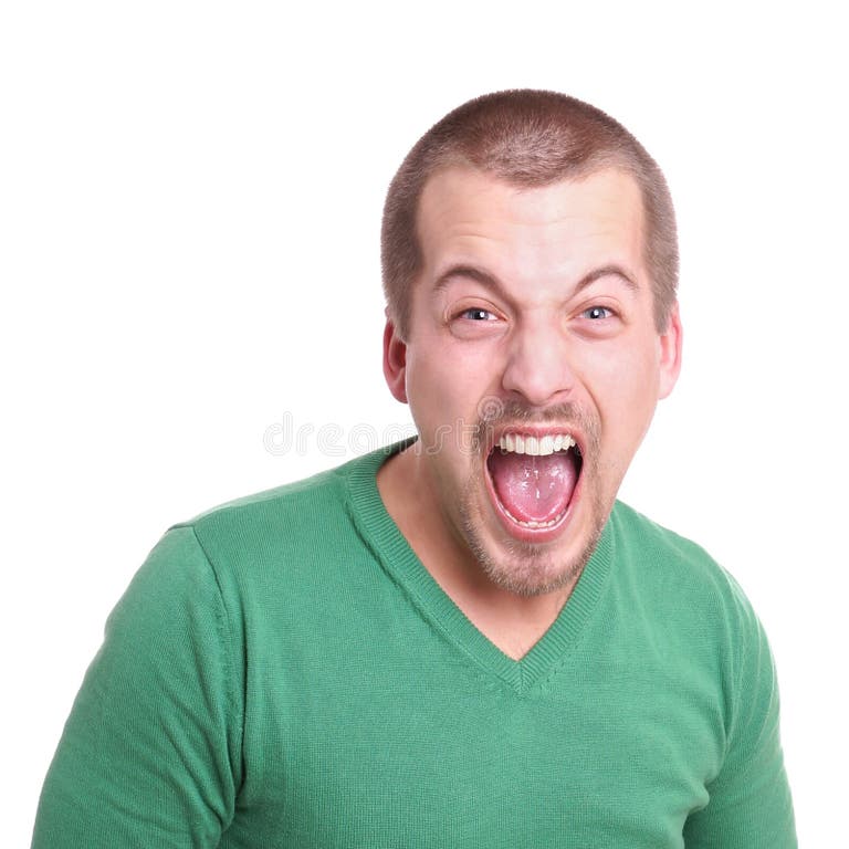 Young man screaming stock photo. Image of beard, goatie - 88318564