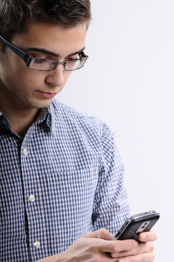 Young man searching stock photo. Image of glasses, young - 12519530