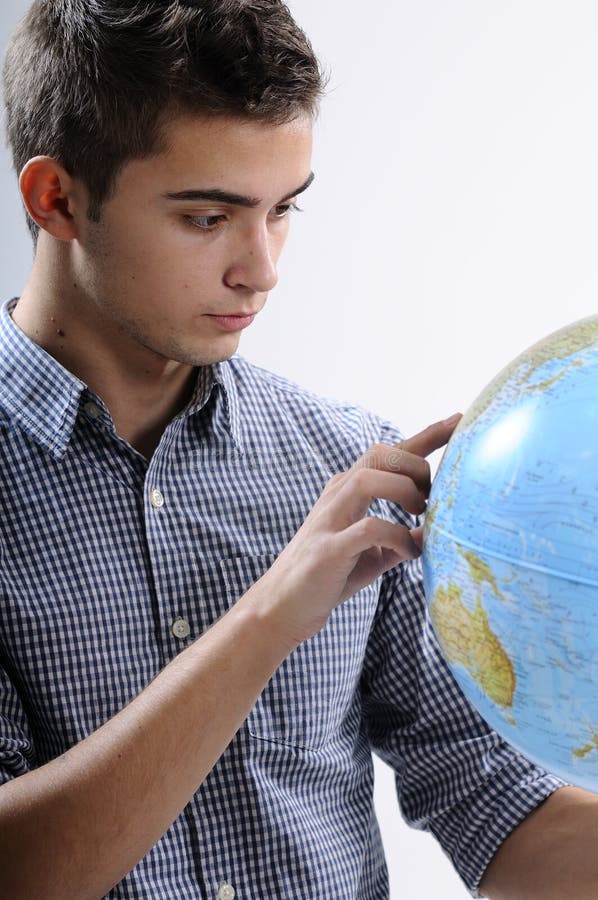 Young man searching stock photo. Image of shirt, travel - 12522666