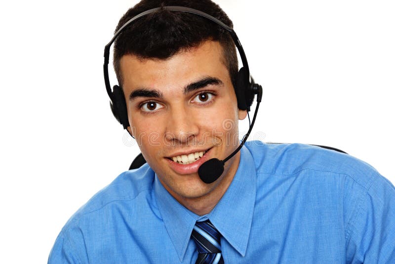 Handsome Male Customer Service Stock Image - Image of business ...