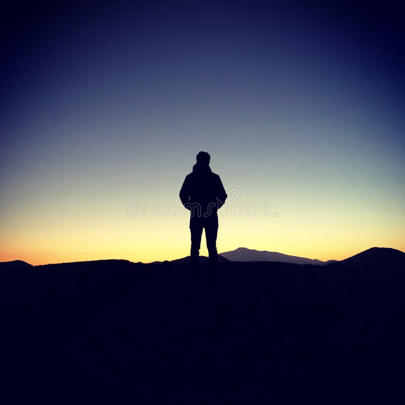 Young Man Shadow in a Landscape Stock Image - Image of emerge, escape ...