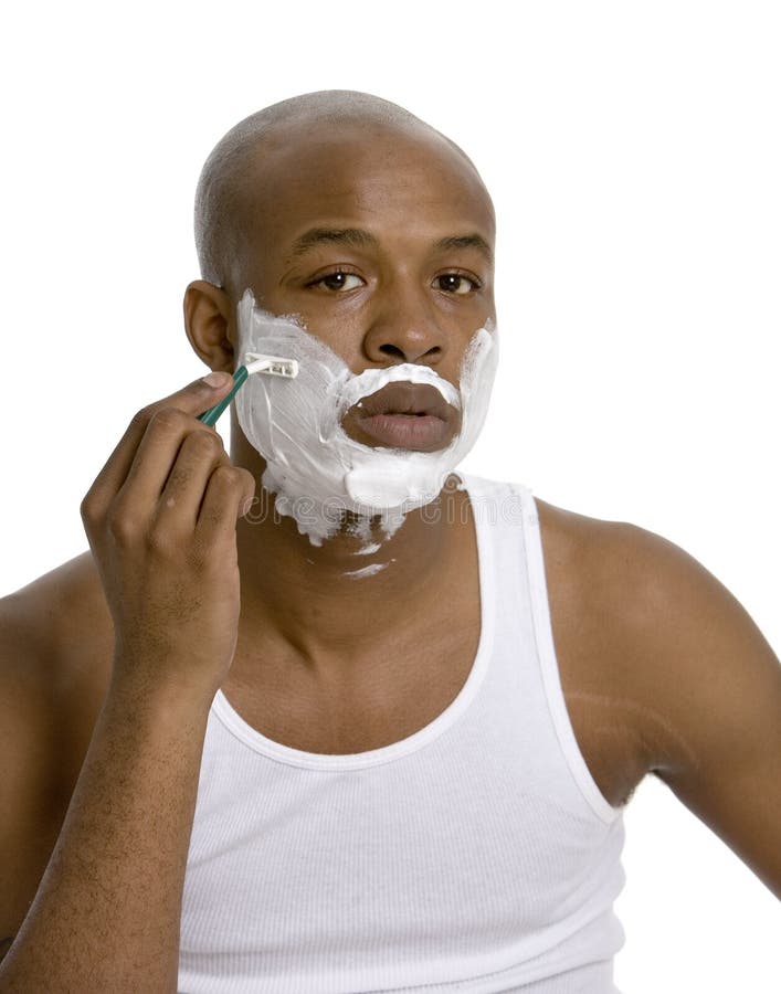 Young man shaving stock photo. Image of health, diversity - 670396