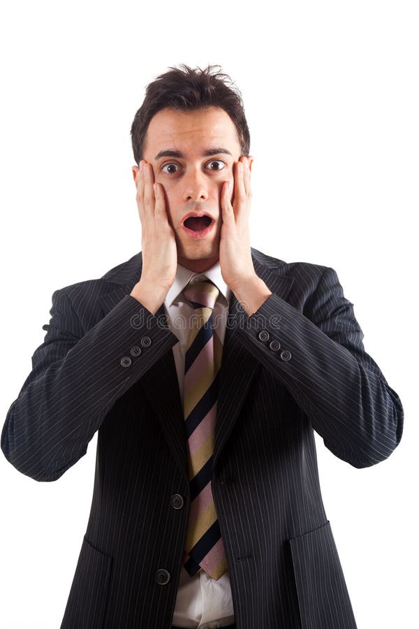 Young man shocked stock image. Image of head, handsome - 18585811