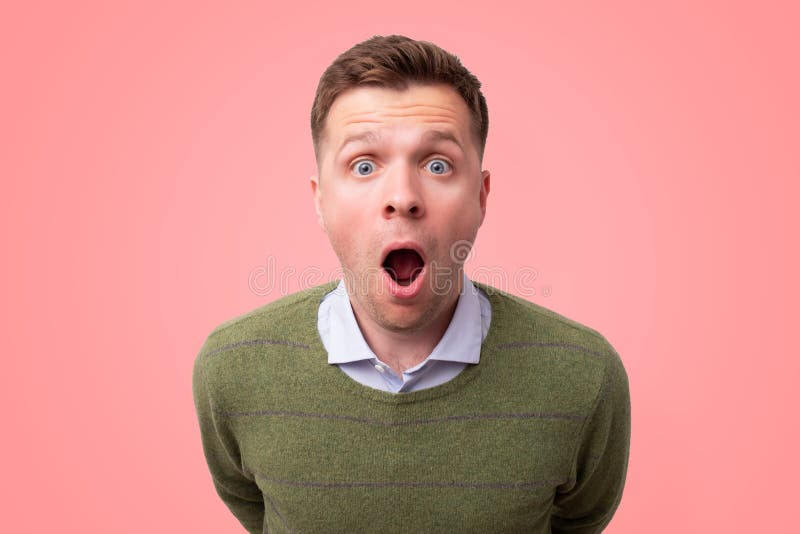 Young Man with a Shocked Facial Expression Stock Image - Image of ...