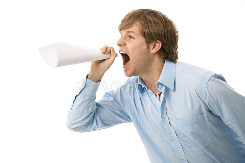 Young Man Shouting at Laptop Screen Stock Photo - Image of college ...