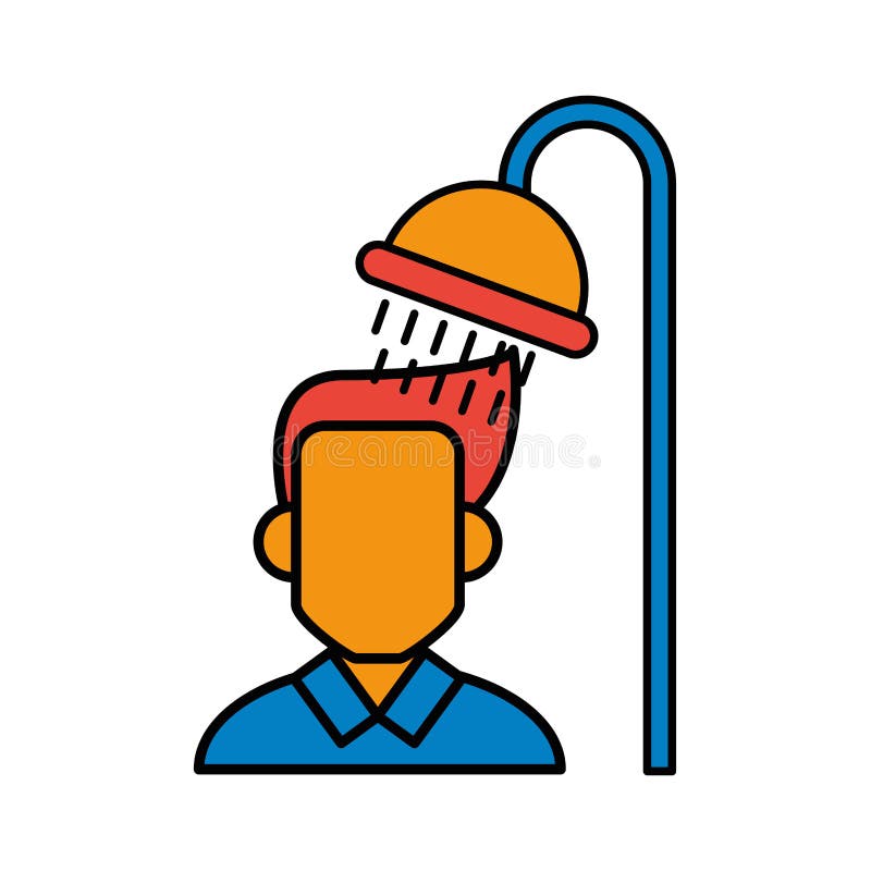 Happy Smiling Man Take Shower Stock Vector Illustration Of Showering