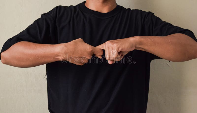 Young Man Showing Gestures in Sign Language Stock Photo - Image of body ...