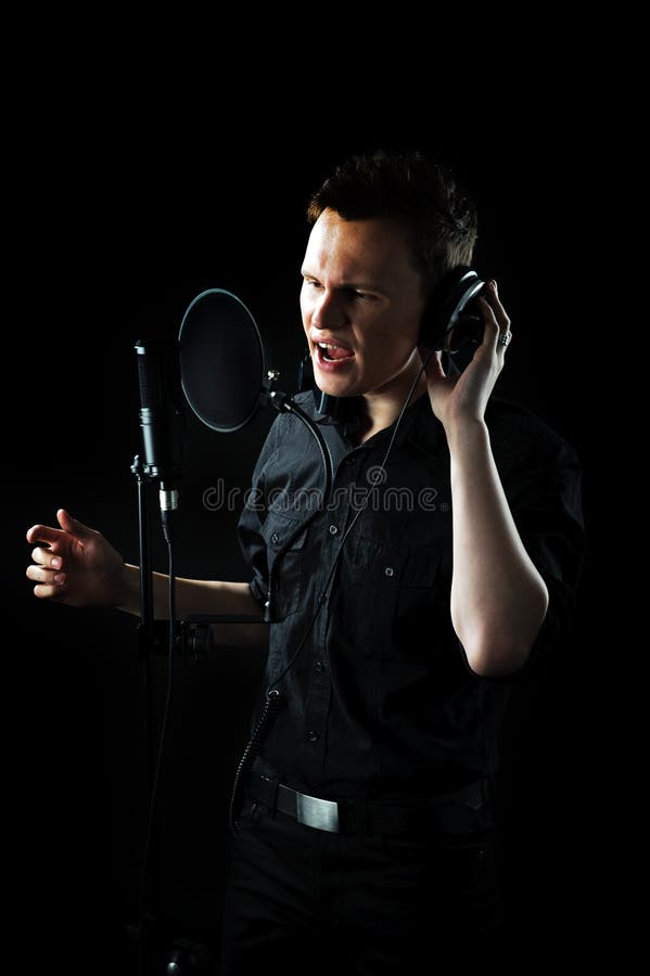 Young man singing stock photo. Image of happy, adult - 16742396