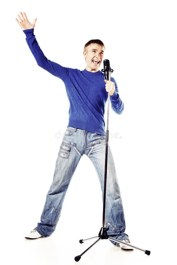 A young man singing stock image. Image of audio, modern - 17108727