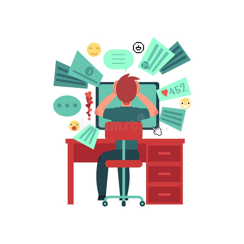 Too Much Information In Network. Stock Vector - Illustration of concept ...