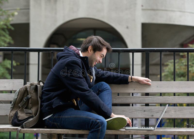 Person Sitting On A Bench Side View