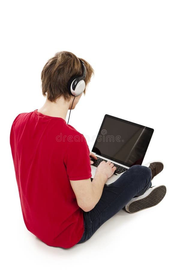 Playing computer games stock image. Image of wireless - 29846393