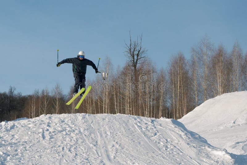Young man skiing stock image. Image of slope, vacation - 29486787
