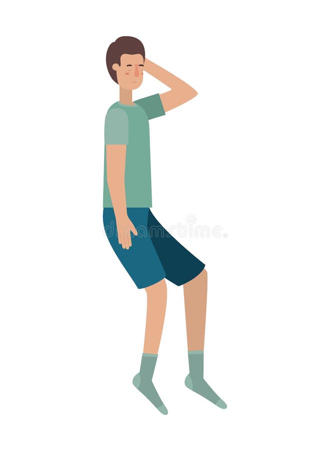 Young Man with Sleeping Pose Avatar Character Stock Vector ...
