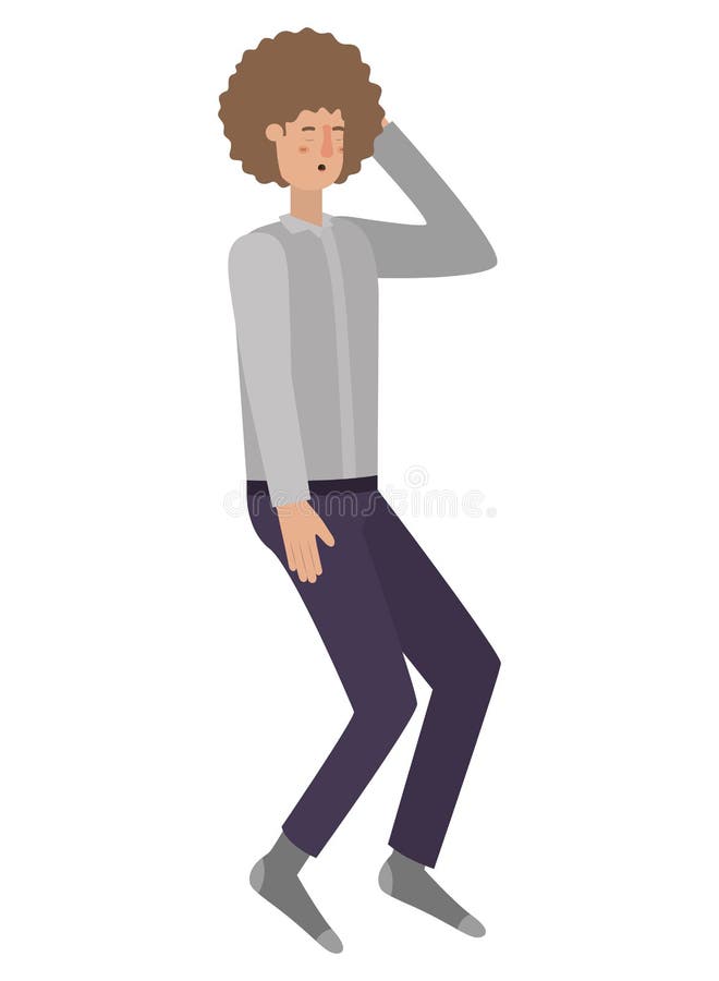 Young Man with Sleeping Pose Avatar Character Stock Vector ...