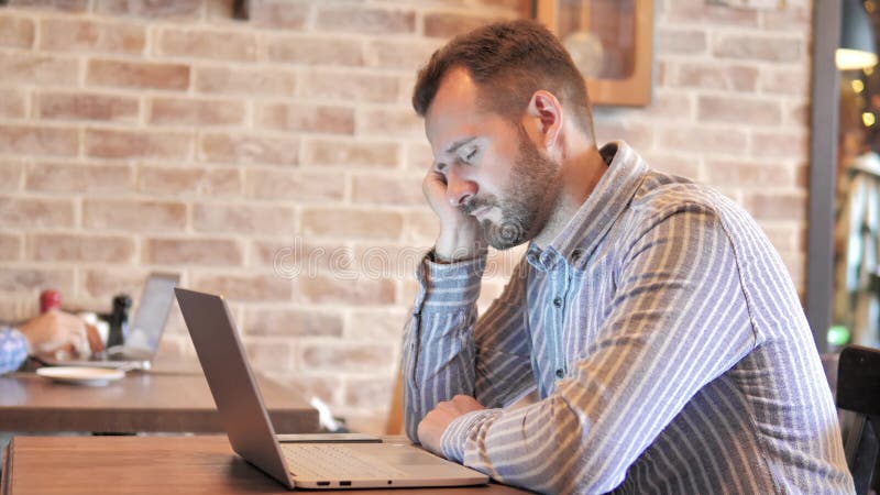 Young Man Sleeping while Working on Laptop Stock Image - Image of ...
