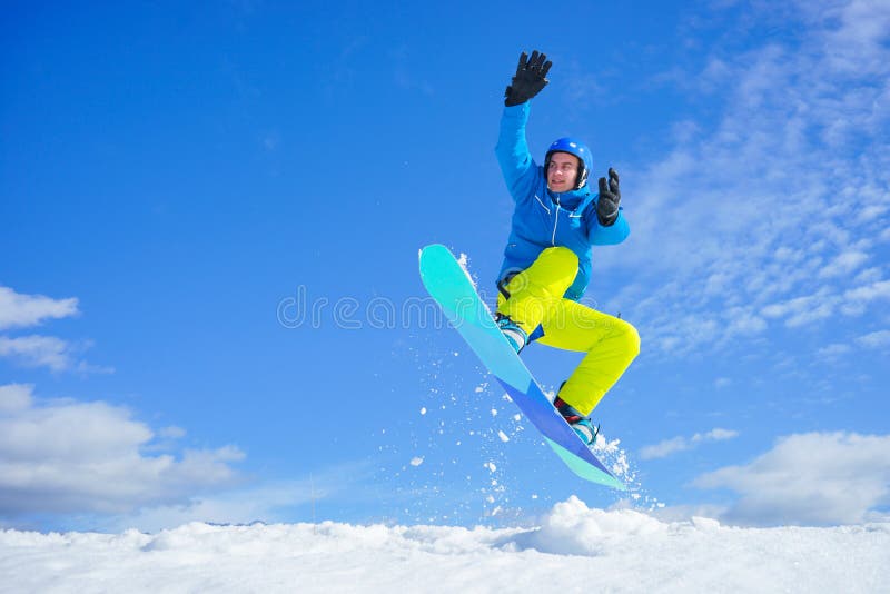 Young man on the snowboard stock image. Image of boarder - 58233407