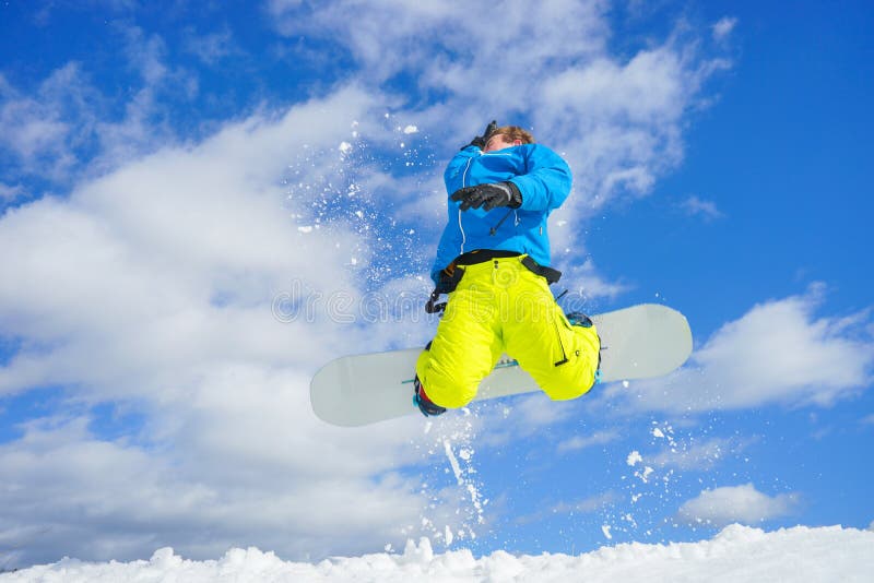 Young man on the snowboard stock image. Image of freeride - 59747473