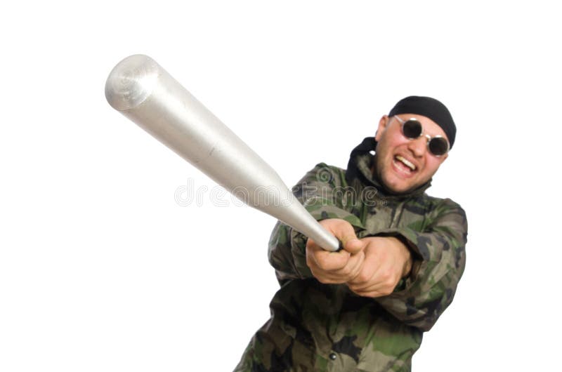 Man with bludgeon stock image. Image of cane, bastinade - 12279293