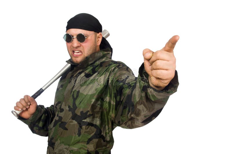 Man with bludgeon stock image. Image of cane, bastinade - 12279293