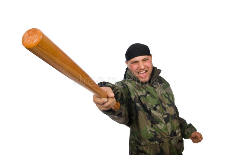 Man with bludgeon stock image. Image of cane, bastinade - 12279293