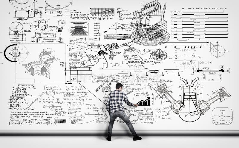 Young Man Solving Math Problema Stock Photo - Image of improvement ...