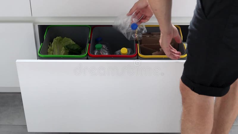 Sorting Waste at Home into Different Containers. Eco-friendly Lifestyle ...