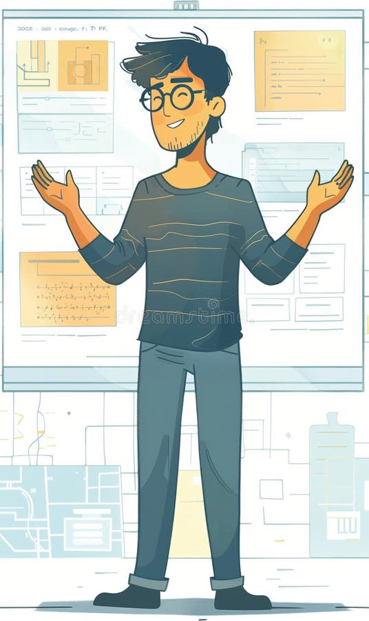 Young Man Speaker Teaching at it Developers Conference or Workshop ... Young Man Speaker Teaching at it Developers Conference or Workshop ...