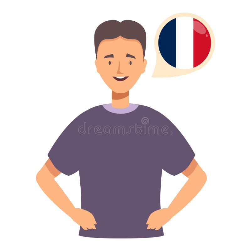 Young Man Speaking French Language Learning Concept Stock Vector ...