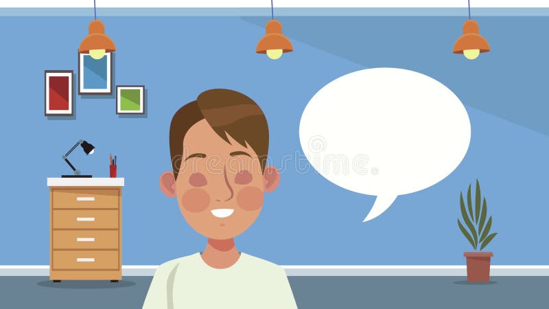 Young Man Speaking Character Animation Stock Video - Video of lights ...