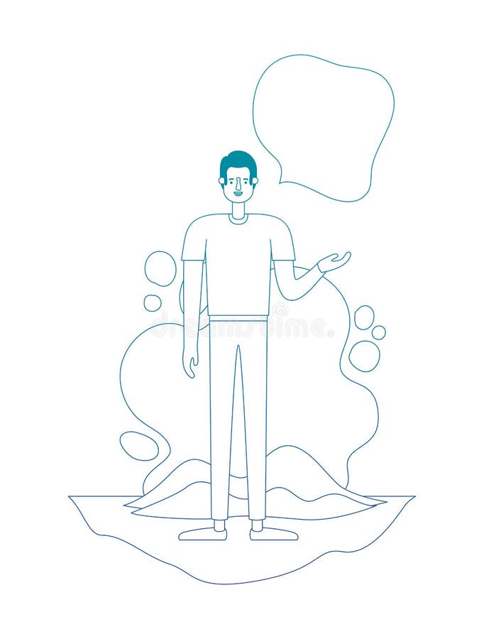 Young Man with Speech Bubble Character Stock Vector - Illustration of ...