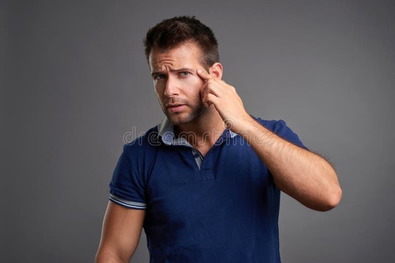 Young man with a spot stock image. Image of skin, healthcare - 98358983