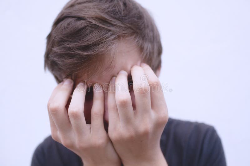 Young Man Squeezes His Head Stock Image - Image of horror, hangover ...